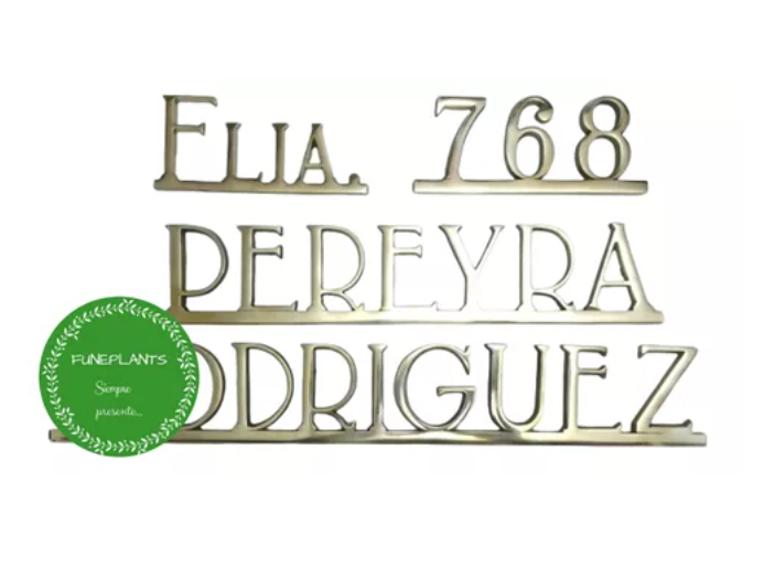 FUNEPLANTS - Letras en bronce 80 mm